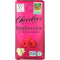 Amazon.com : Chocolove Xoxo Raspberries In Dark Chocolate Bar -- 3.1 Oz ...