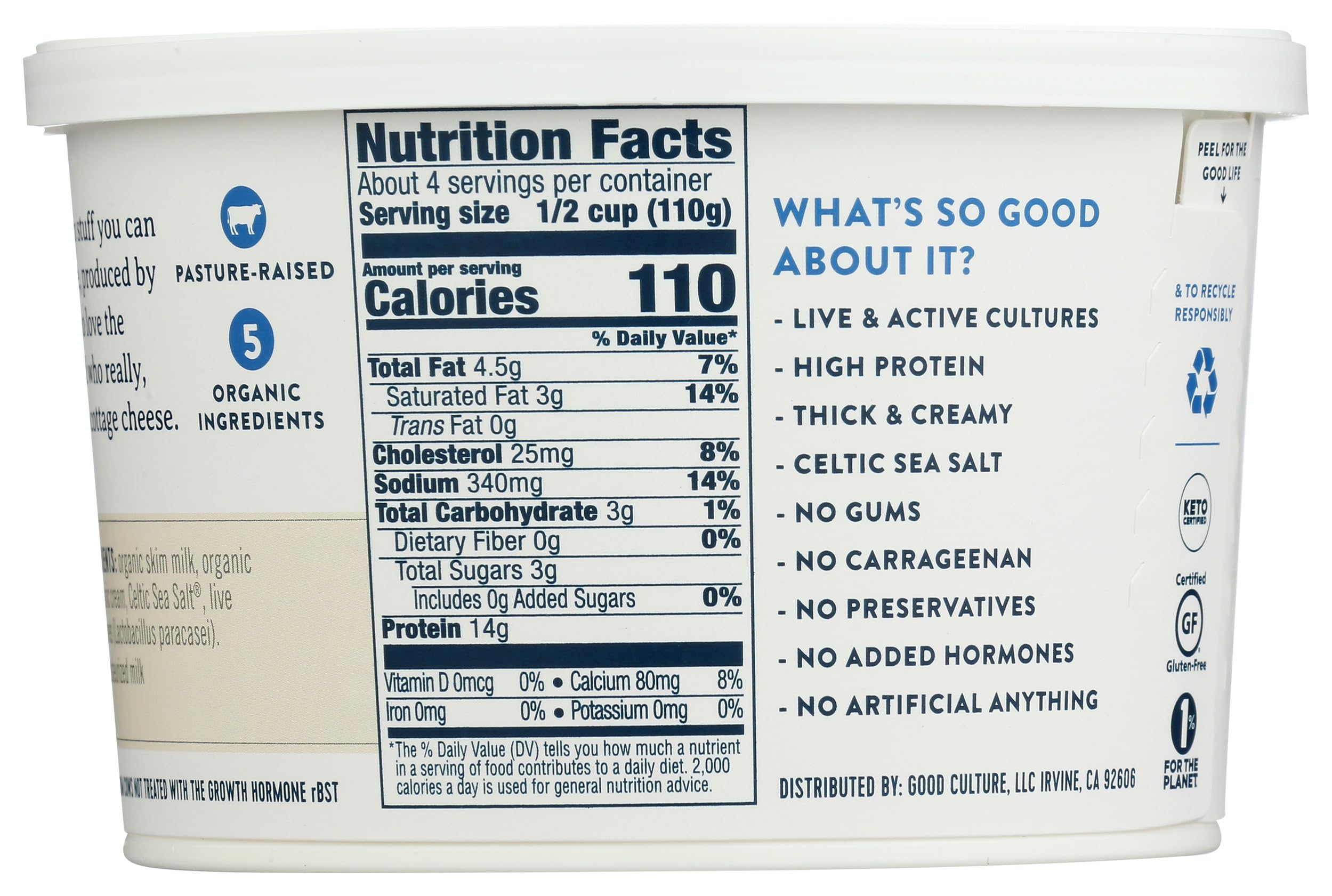 Mua Good Culture Cottage Cheese Organic 4% Whole Milk Classic, 16 oz ...