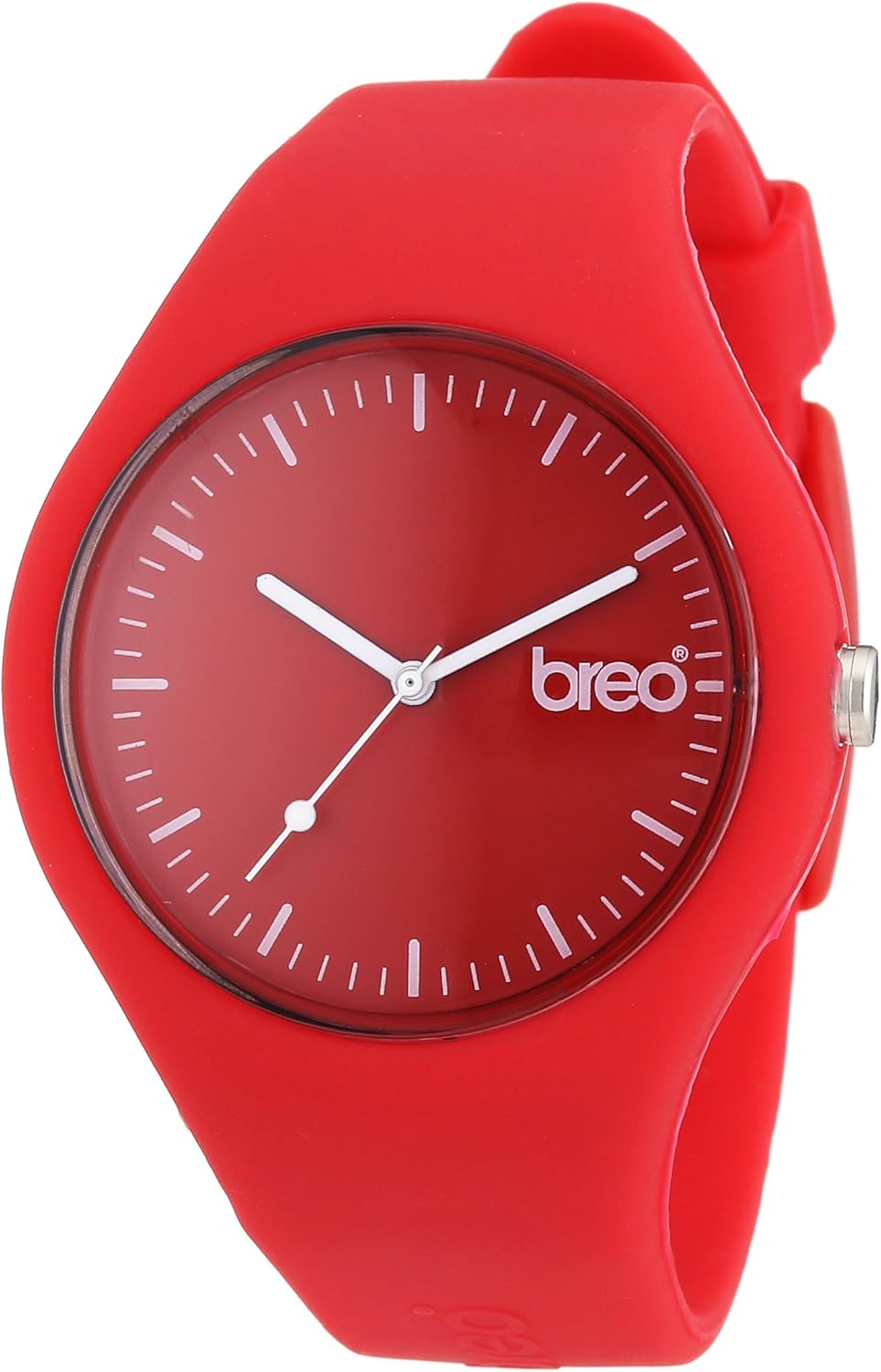 Breo Classic Unisex Quartz Watch with Red Dial Analogue Display and Red ...