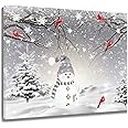 Amazon.com: LB Winter Snowman Wall Art, Christmas Tree Forest with ...