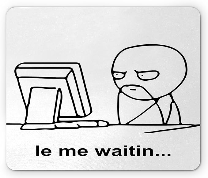 Amazon.com : Ambesonne Humor Mouse Pad, Stickman Meme Face Looking at ...