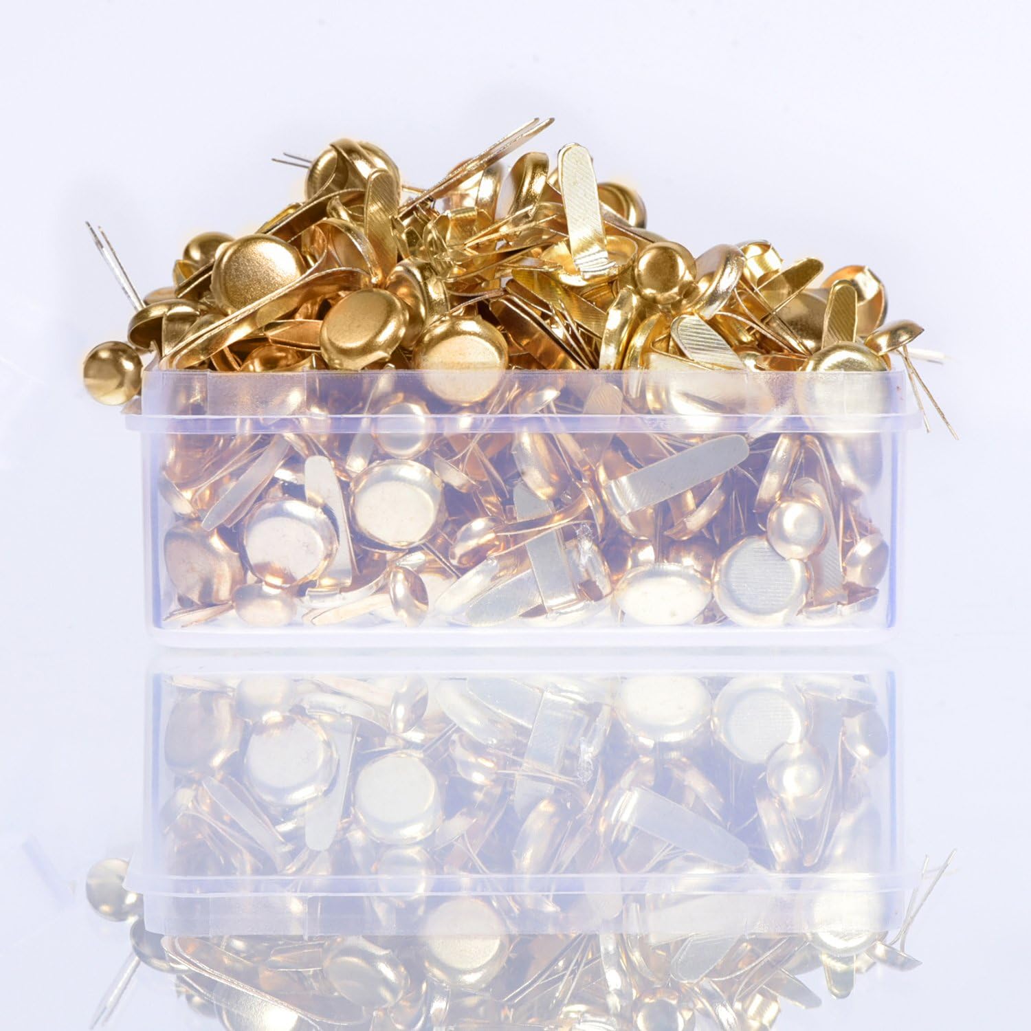 500 Pieces Paper Fasteners Assorted Sizes Round Brad Brass Plated ...
