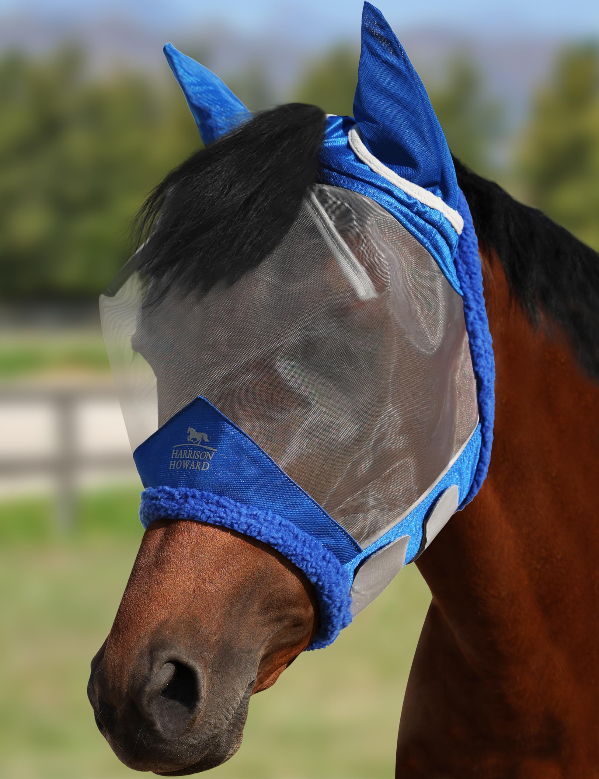 Harrison Howard CareMaster Horse Fly Mask UV Protective Fine Mesh with ...