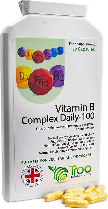 Vitamin B Complex Daily 100 Supplement - 120 Capsules | Minimum 100 NRV ...