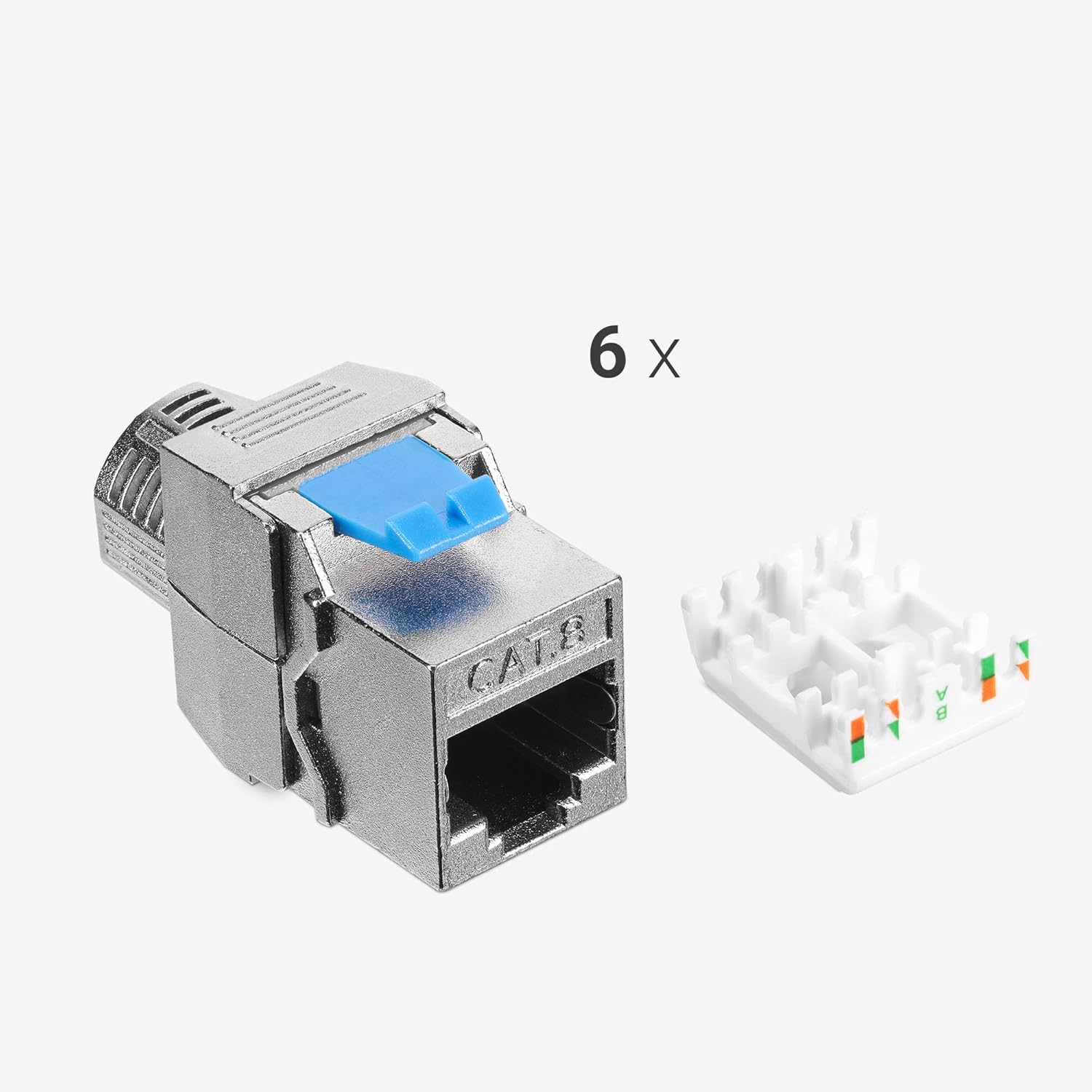 kwmobile Keystone Module Jacks – 6 Piece CAT-8 Shielded Keystone Jack RJ45 Cat 8 Ethernet Module ...