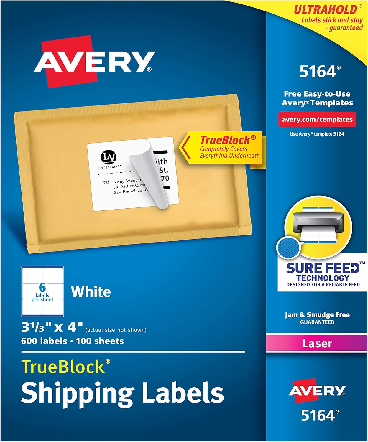 Avery Shipping Address Labels Laser Printers 690 Labels 3 1 3x4 