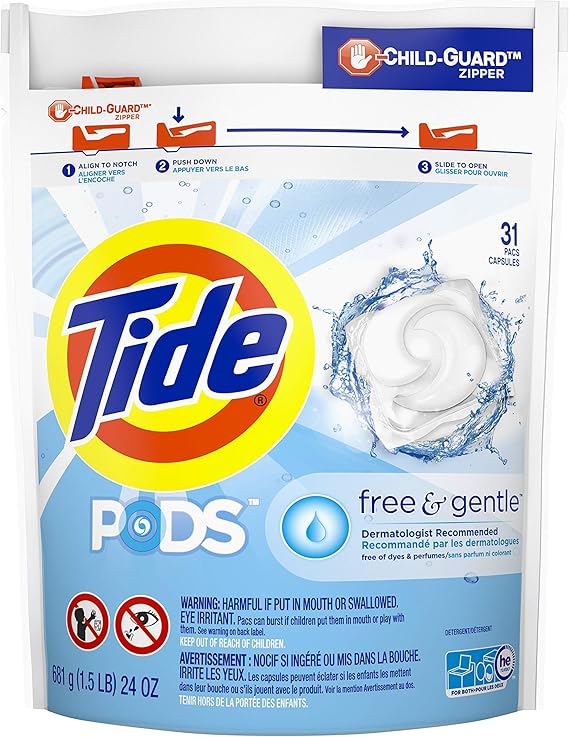Tide PODS Free & Gentle, Laundry Detergent Liquid Pacs, Unscented and ...