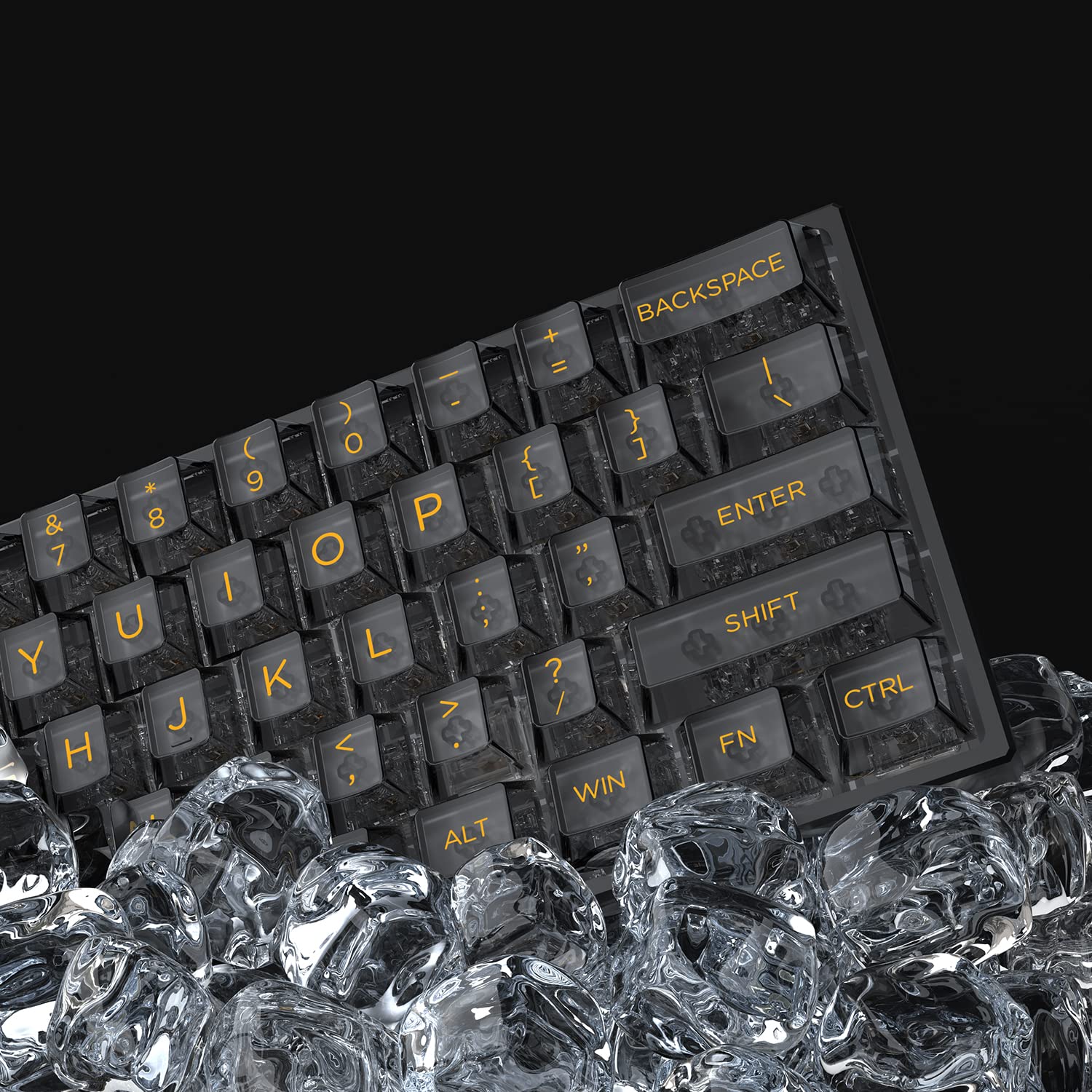 Mua Black Clear keycaps,PC Material,Transparent keyboard caps full set ...