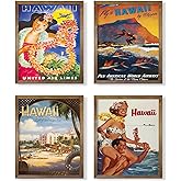 Amazon.com: 97 Decor Hawaii Room Decor - Vintage Hawaiian Art Wall ...