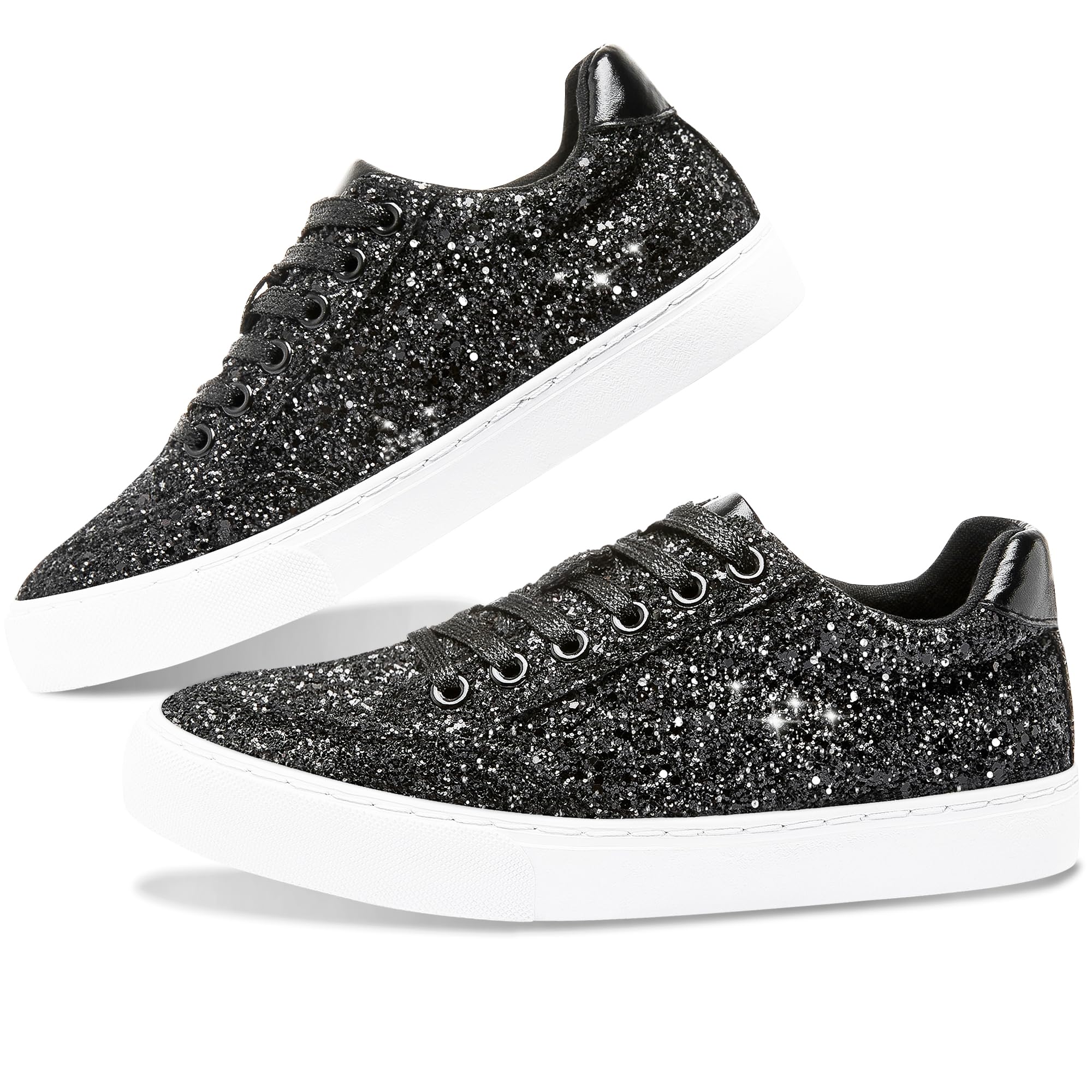 Jeekopeg Glitter Sparkly Fashion Sneakers Shoes Shiny Casual Shoes ...