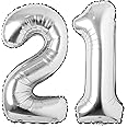 Amazon.com: Silver 21 Number Balloons Big Giant Jumbo Large Number 21 ...