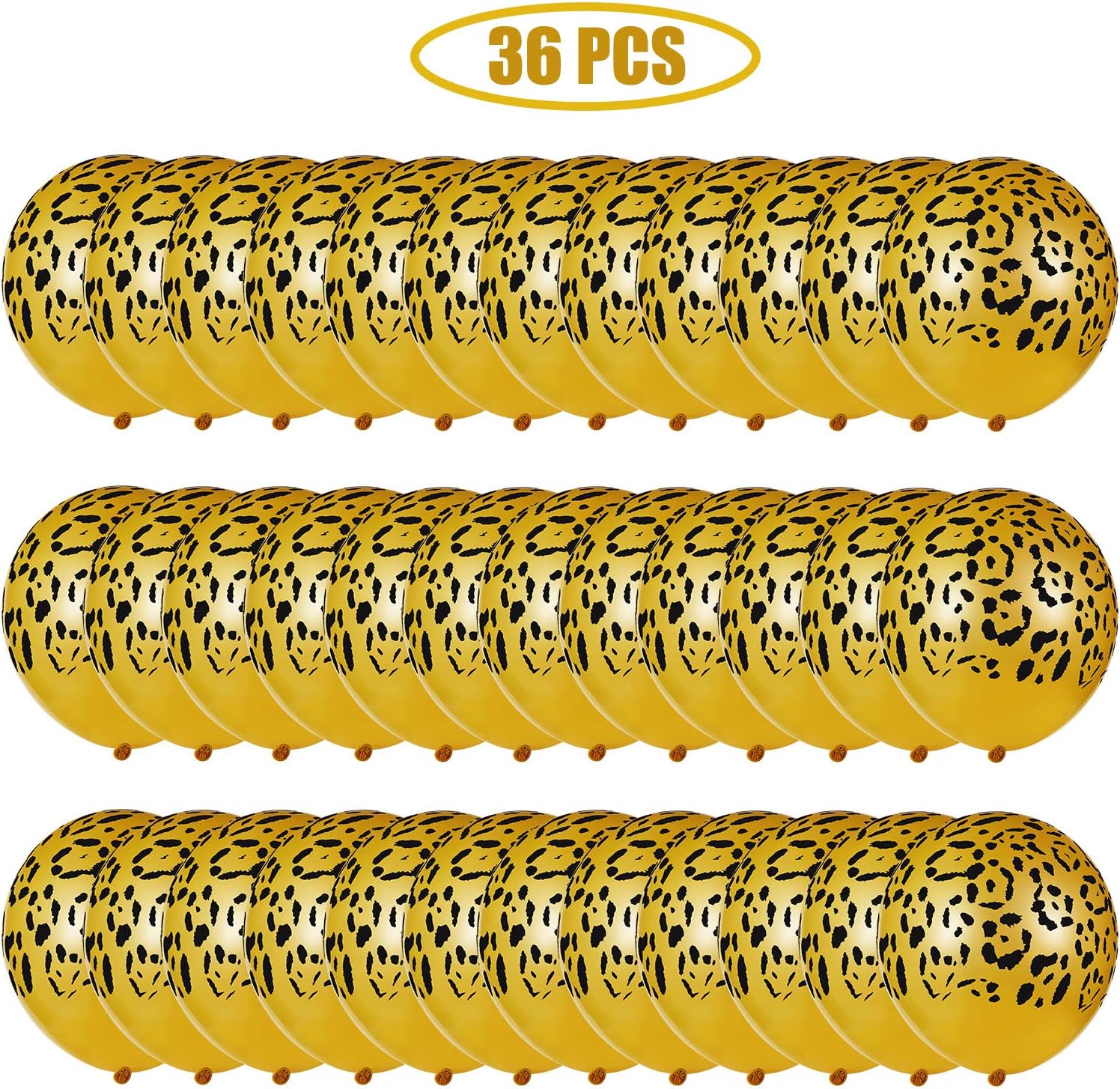 Gejoy 36 Pieces Leopard Balloons Cheetah Balloons Leopard Print ...