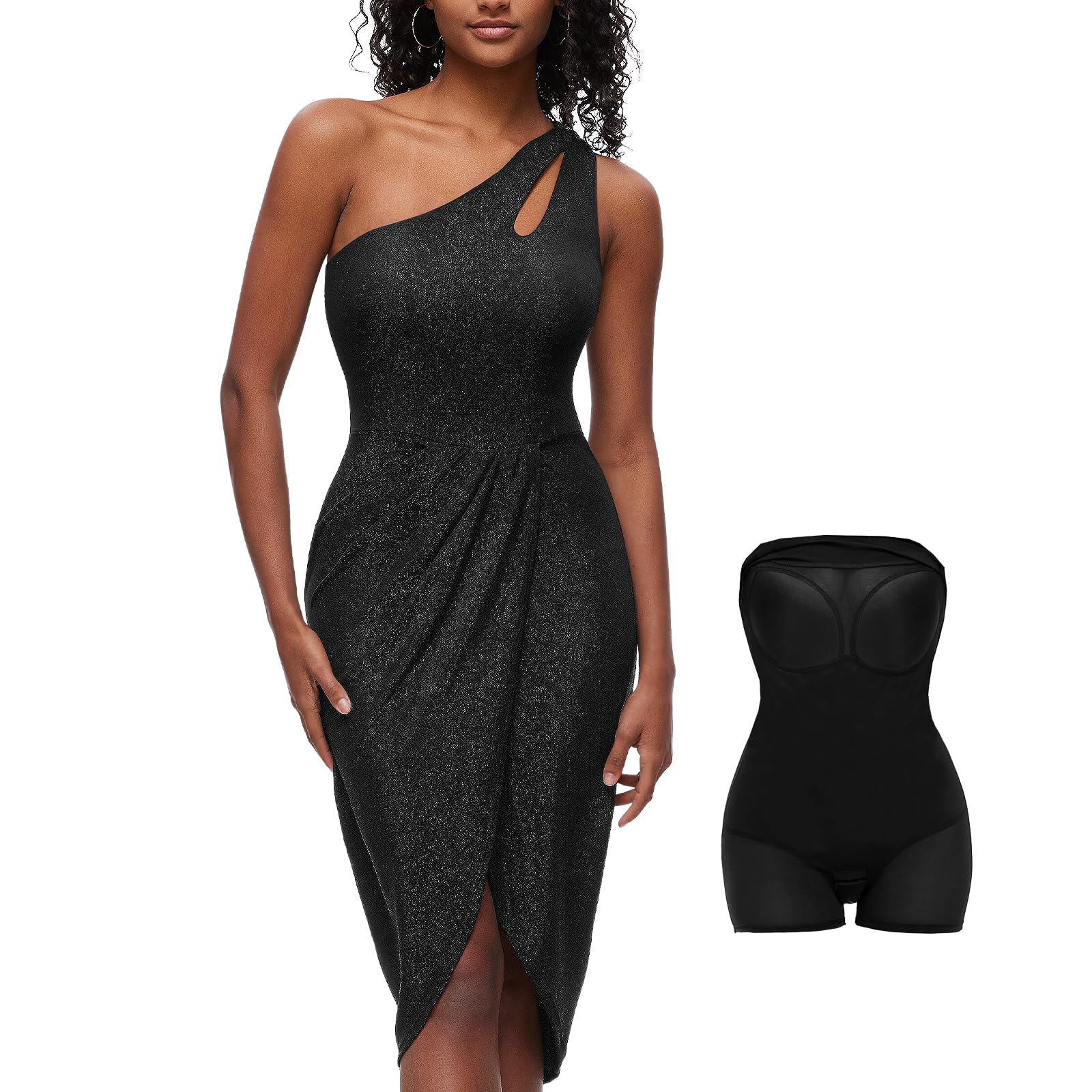 Slimers Dress with Built in Shapewear - One-Shoulder Dresses for Women ...
