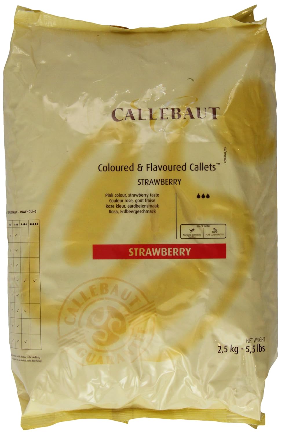 Callebaut Chocolate Strawberry Flavour Easi-Melt Buttons Callets 2.5 Kg ...