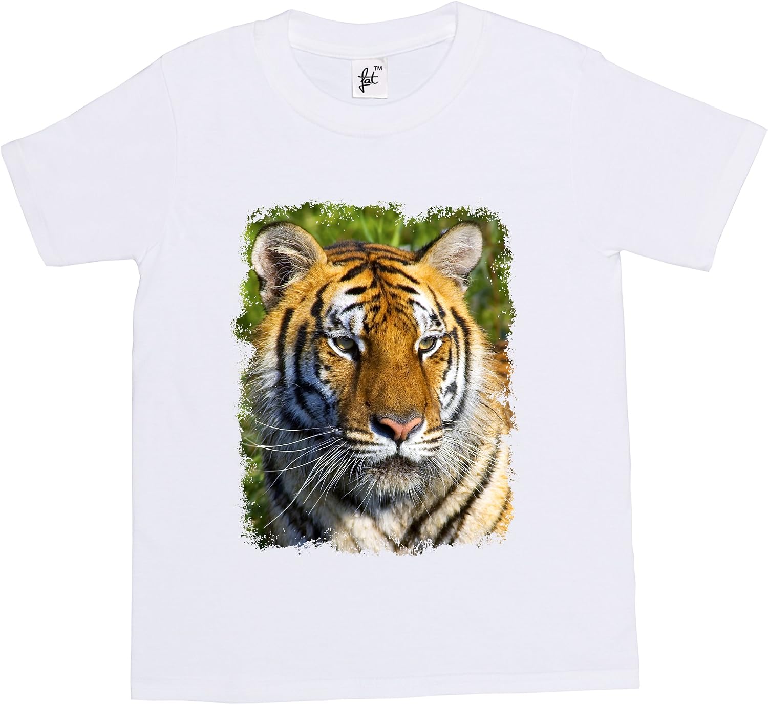 Fancy A Snuggle Tiger Face Kids Boy Girl Cotton Short Sleeve T-Shirt ...