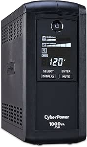 CyberPower CP1000AVRLCD Intelligent LCD UPS System, 1000VA/600W, 9 ...