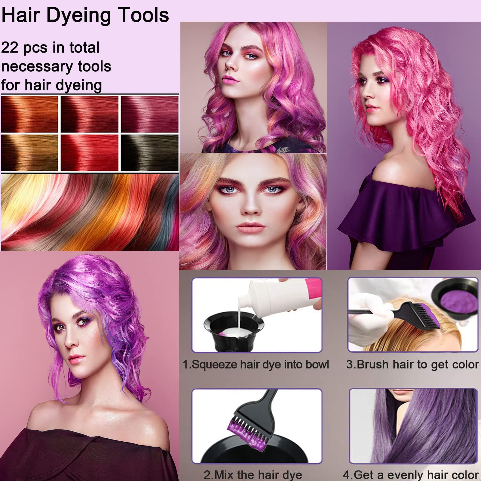 Mua 22Pcs Professional Salon Hair Coloring Dyeing Kit, Hair Coloring ...