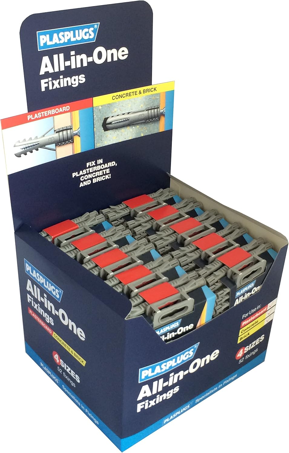 Plasplugs MFA520 All in One Wall Fixings Counter Box, Grey, Set of 20 ...