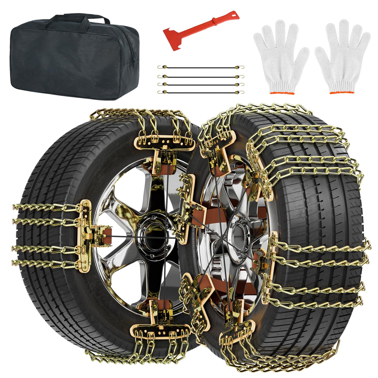 MOPHOTO Upgraded Snow Chains 10 Pack, Tire Chains for Cars/SUVs/Pickup ...