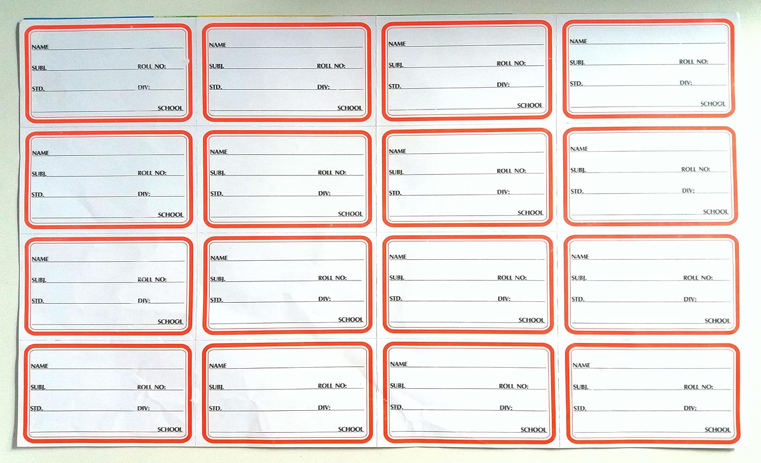 TAUSIF CREATION New Book Name Stickers Standard Series School Labels TAUSIF CREATION New Book Name Stickers Standard Series School Labels