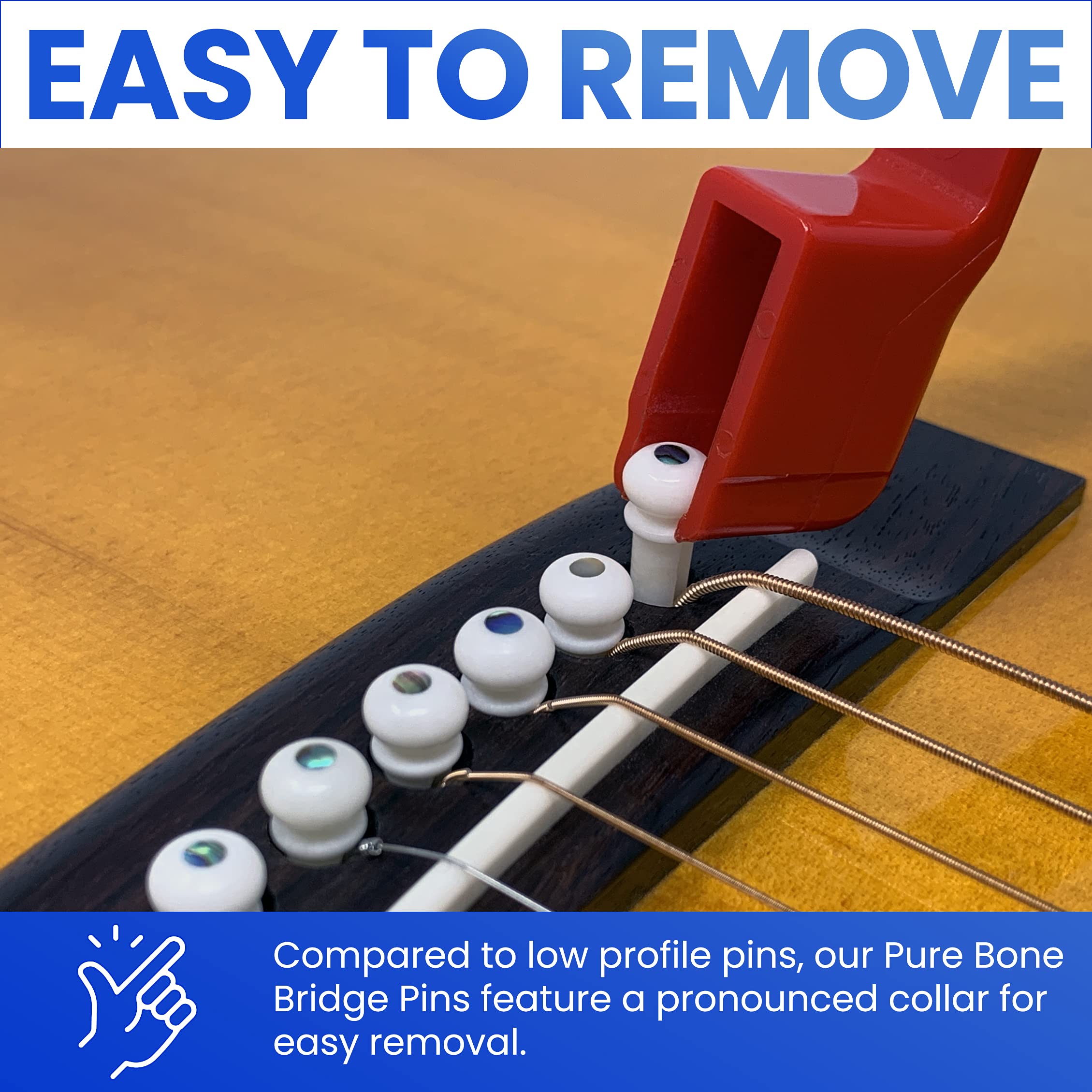 Mua Crosby Slotted Pure Bone Bridge Pins with Abalone Dot Inlay for 6 ...