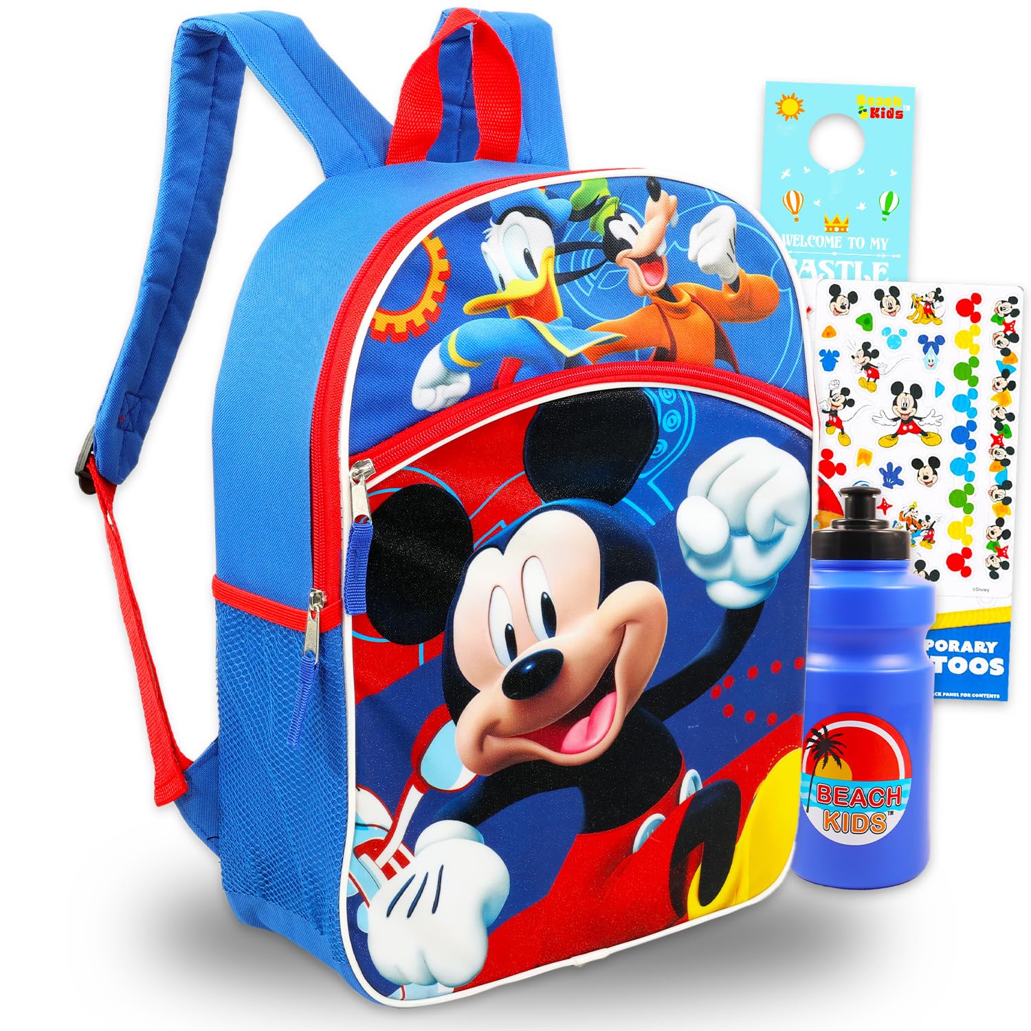 Disney Mickey Mouse Backpack for Boys - Bundle with 16” Canvas Mickey ...