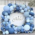 Amazon.com: Dusty Blue Balloons Arch Kit, Double Stuffed Dark Blue Balloons Denim Baby Light ...