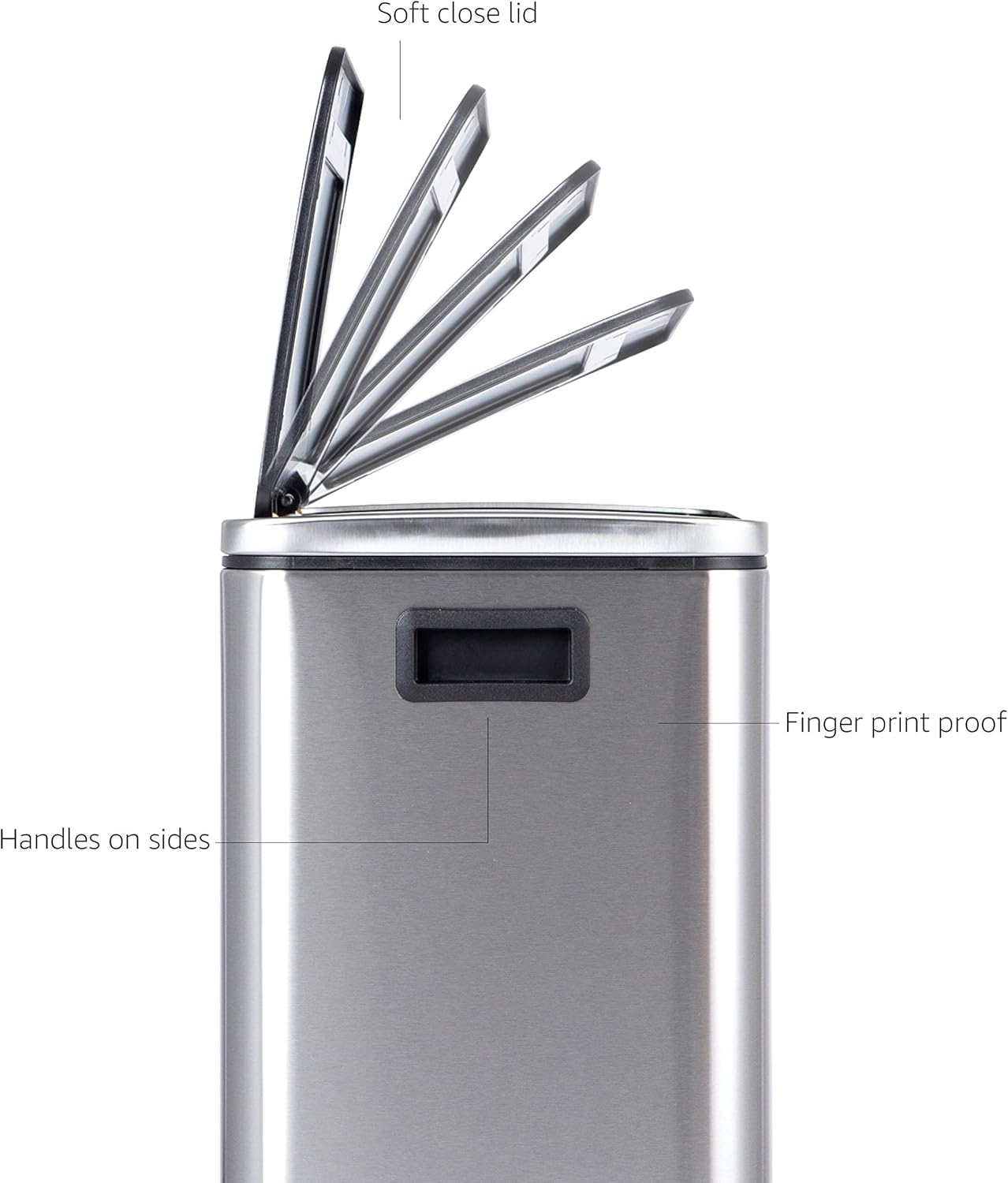 Amazon Basics Trash can, Satin, 2 x 15L – BigaMart