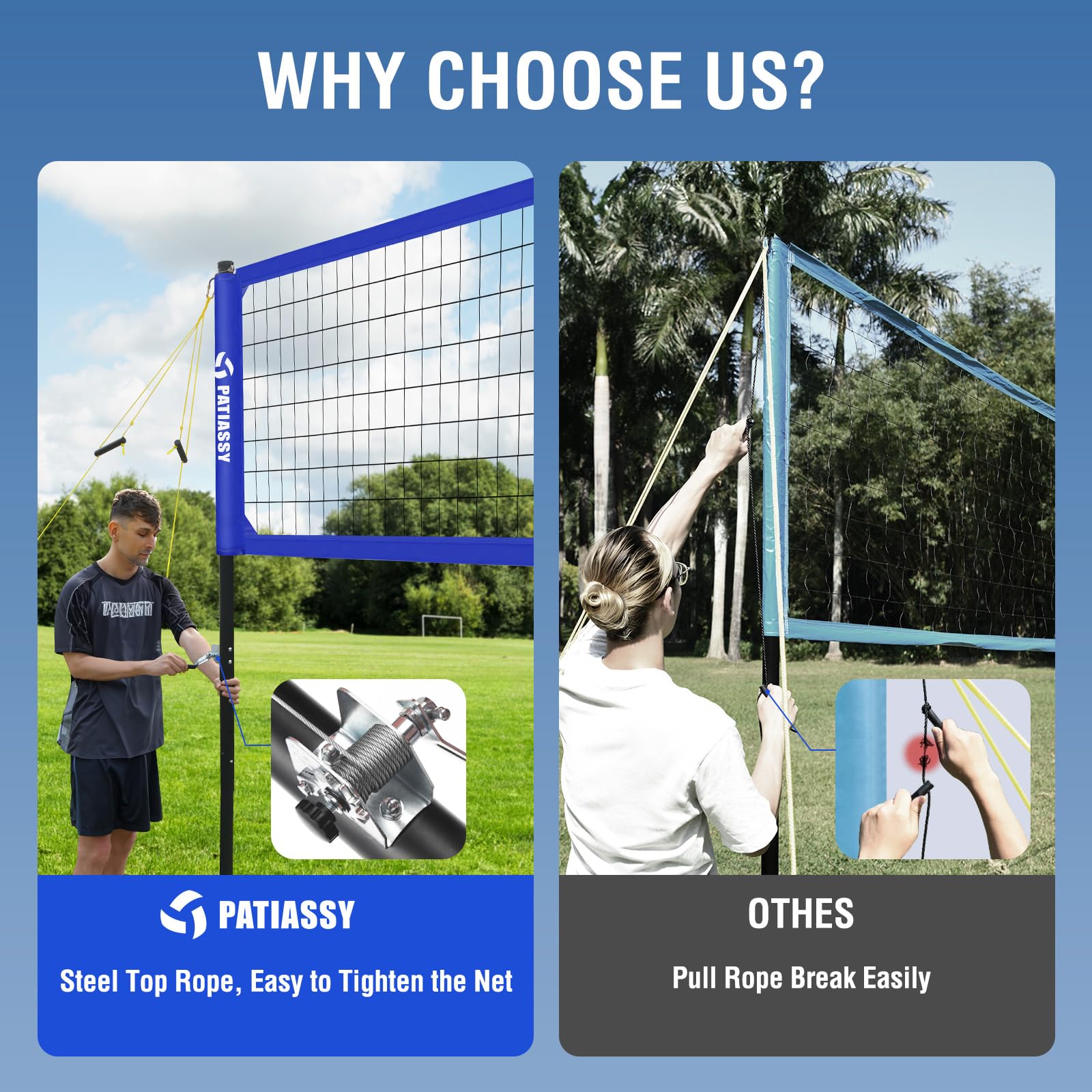Mua Patiassy Professional Volleyball Net for Backyard with Adjustable ...