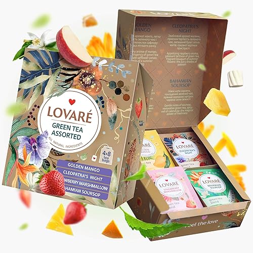 LOVARE Green Assorted Tea Variety Pack 32 Pack - Made in Ukraine - Tea ...