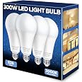 Nouscan 300W Equivalent LED Light Bulb, 4060LM Super Bright A23 LED ...