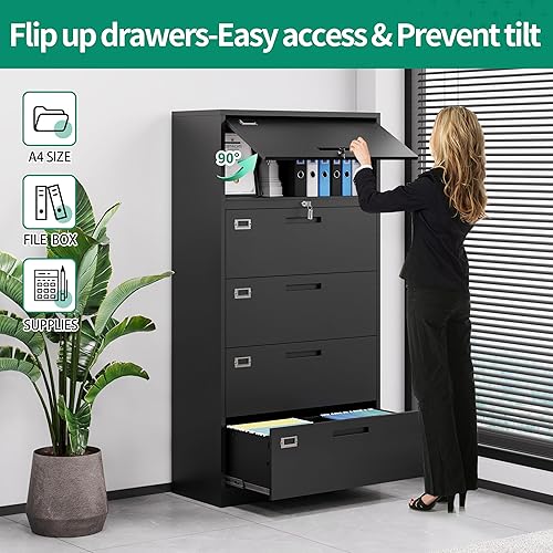 Meridian File Cabinet Black Collection Drawer Module