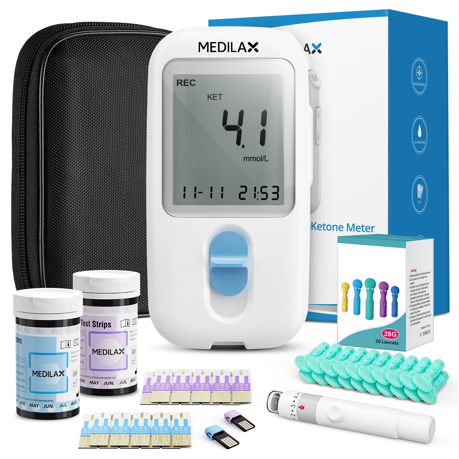 Mua Medilax Ketone Monitor and Glucose Meter Kit - Dual Blood Sugar and ...