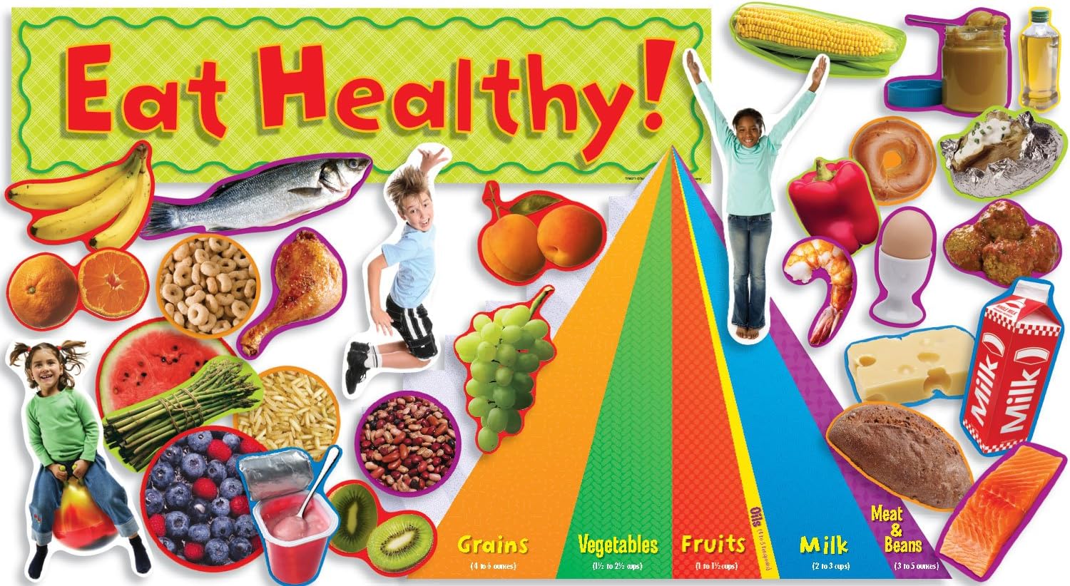 Amazon.com : Scholastic Nutrition with Food Pyramid Mini Bulletin Board ...