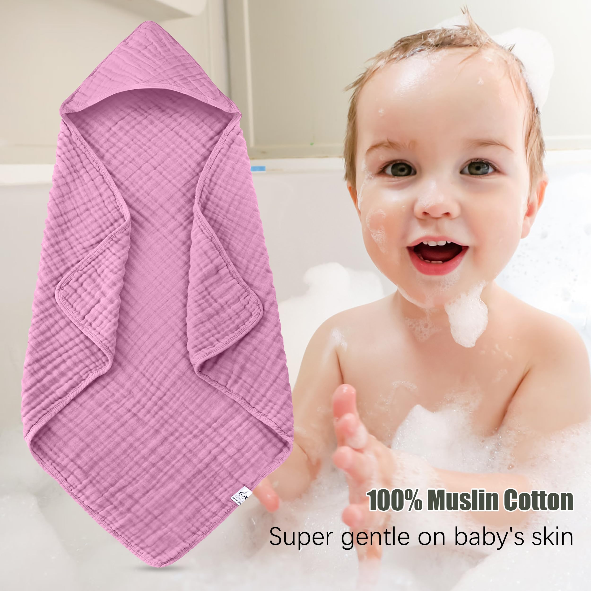Mua Spotted Play 2 Pack Hooded Baby Towels - 100% Muslin Cotton for ...