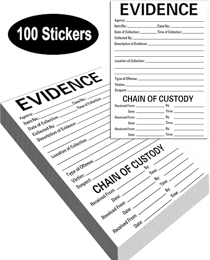Amazon.com : Adhesive Evidence Label 4 X 6 Inches - Stick on Evidence ...