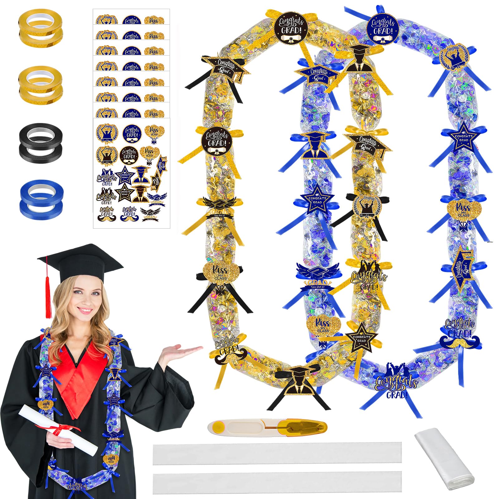 Roll Poly Tubing, Graduation Candy Lei Kit Class of 2025 DIY Hawaiian ...