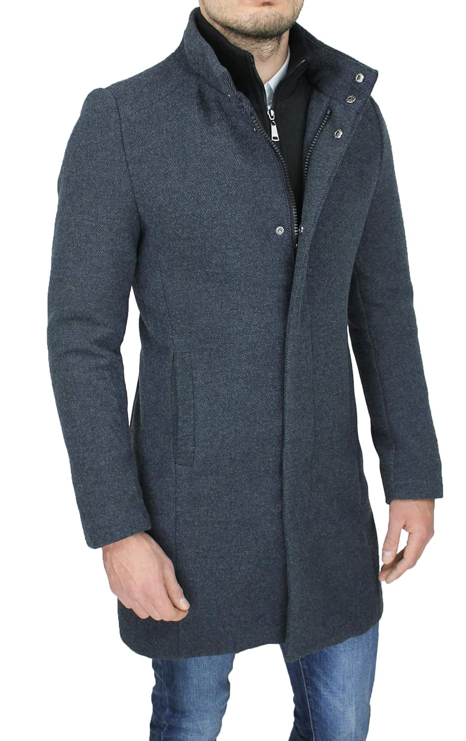 Cappotti Cappotto Uomo Sartoriale Casual Elegante Slim Fit Giaccone Soprabito Invernale con ...
