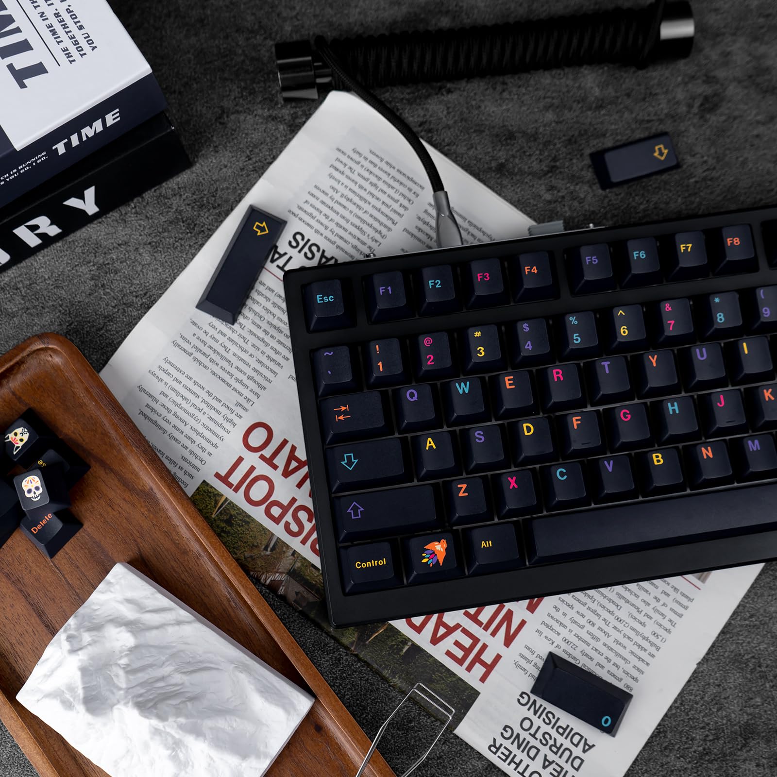 Mua 129 Keys Underworld Black Keycaps, PBT Color Letter Dye-Sublimation ...