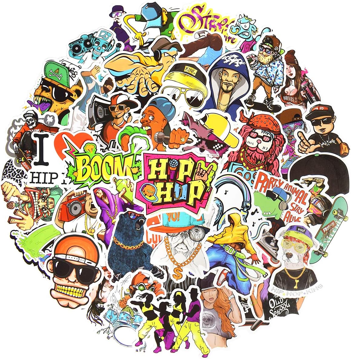 Cool Hip Hop Rap Vinyl Stickers for Teens Laptop Skateboard Water ...