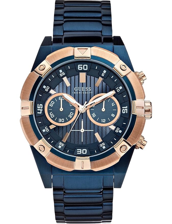 Buy Guess Analogue Men's Watch (Blue Dial Blue Colored Strap) at Amazon.in