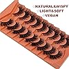 False Eyelashes Natural Look Wispy Faux Mink Lashes 15mm C Curl Fake ...