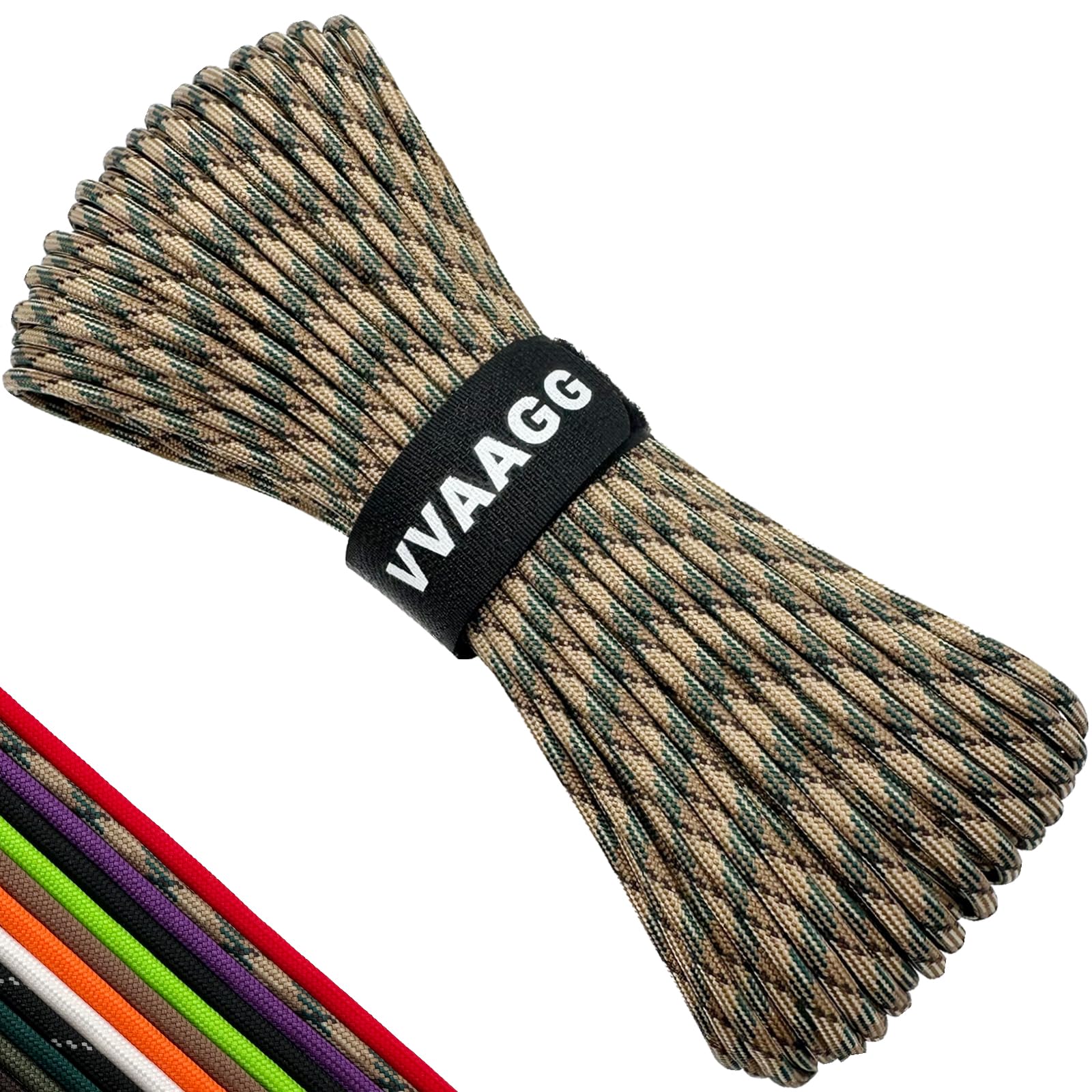 VVAAGG 550 Paracord 100FT Strong Rope, Heavy-Duty Camo Tactical ...