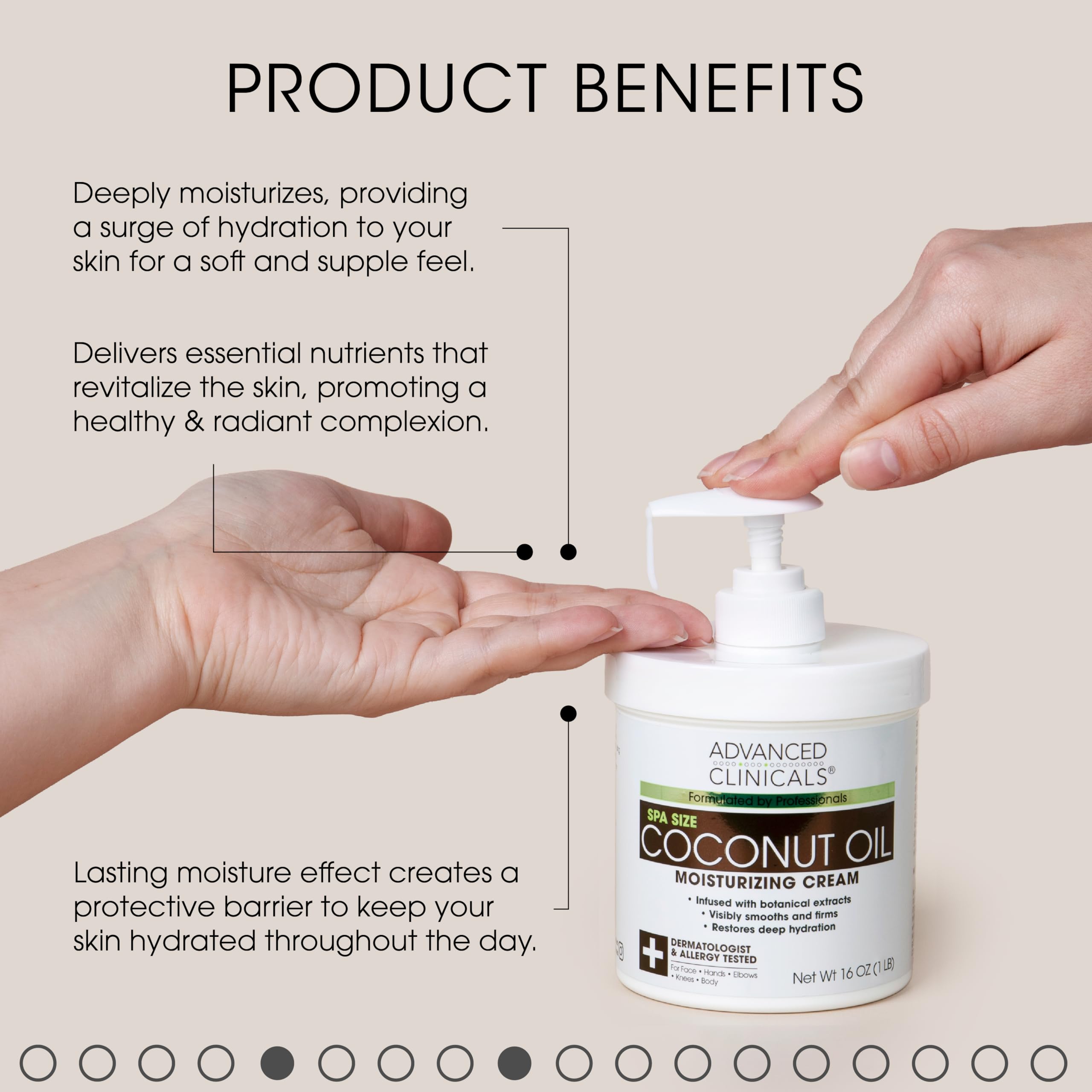 Advanced Clinicals Coconut Body Lotion Moisturizing Cream & Face ...