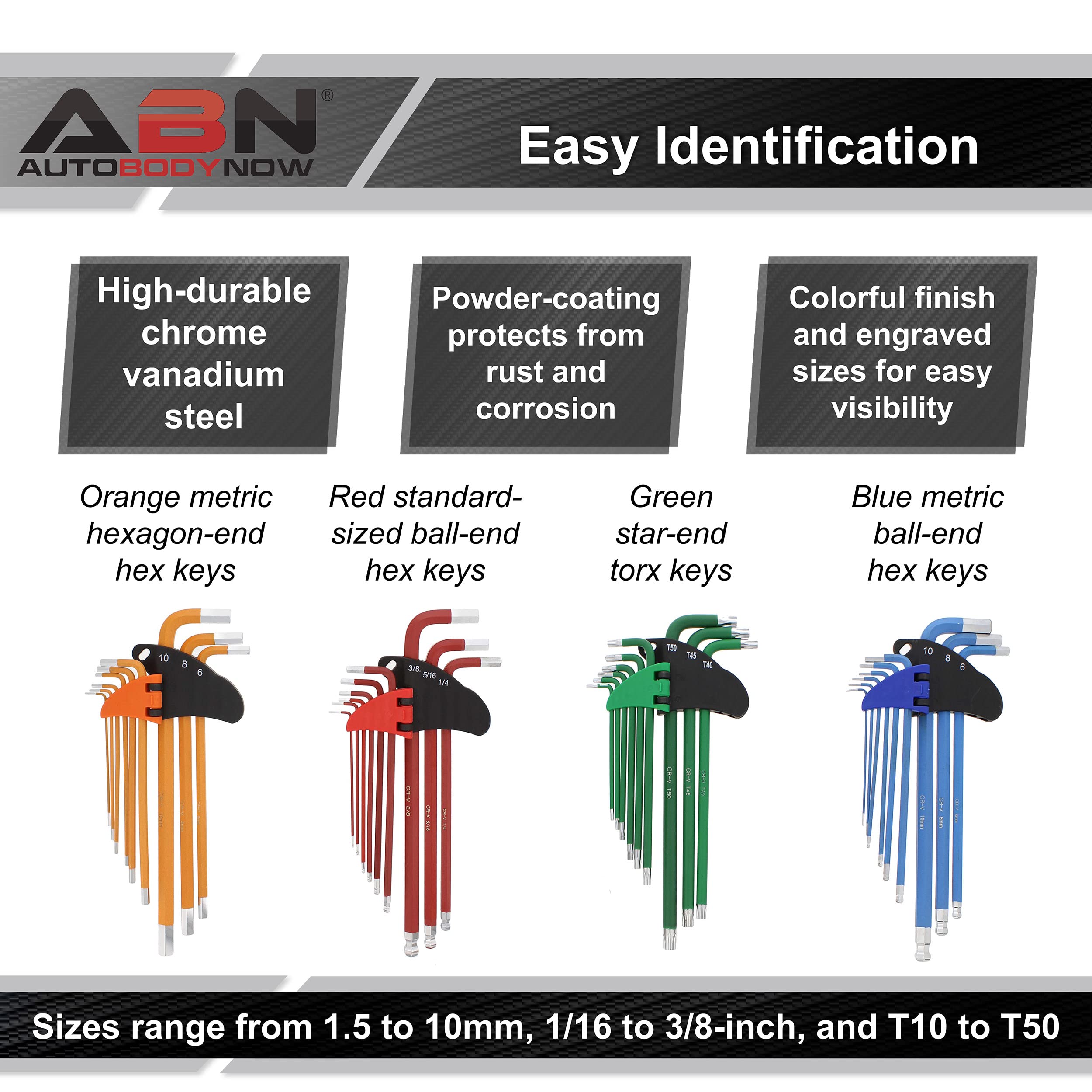 Mua ABN 36 Piece Pocket Allen Key Sets - 4pk Torx, Hex, and Ball End ...