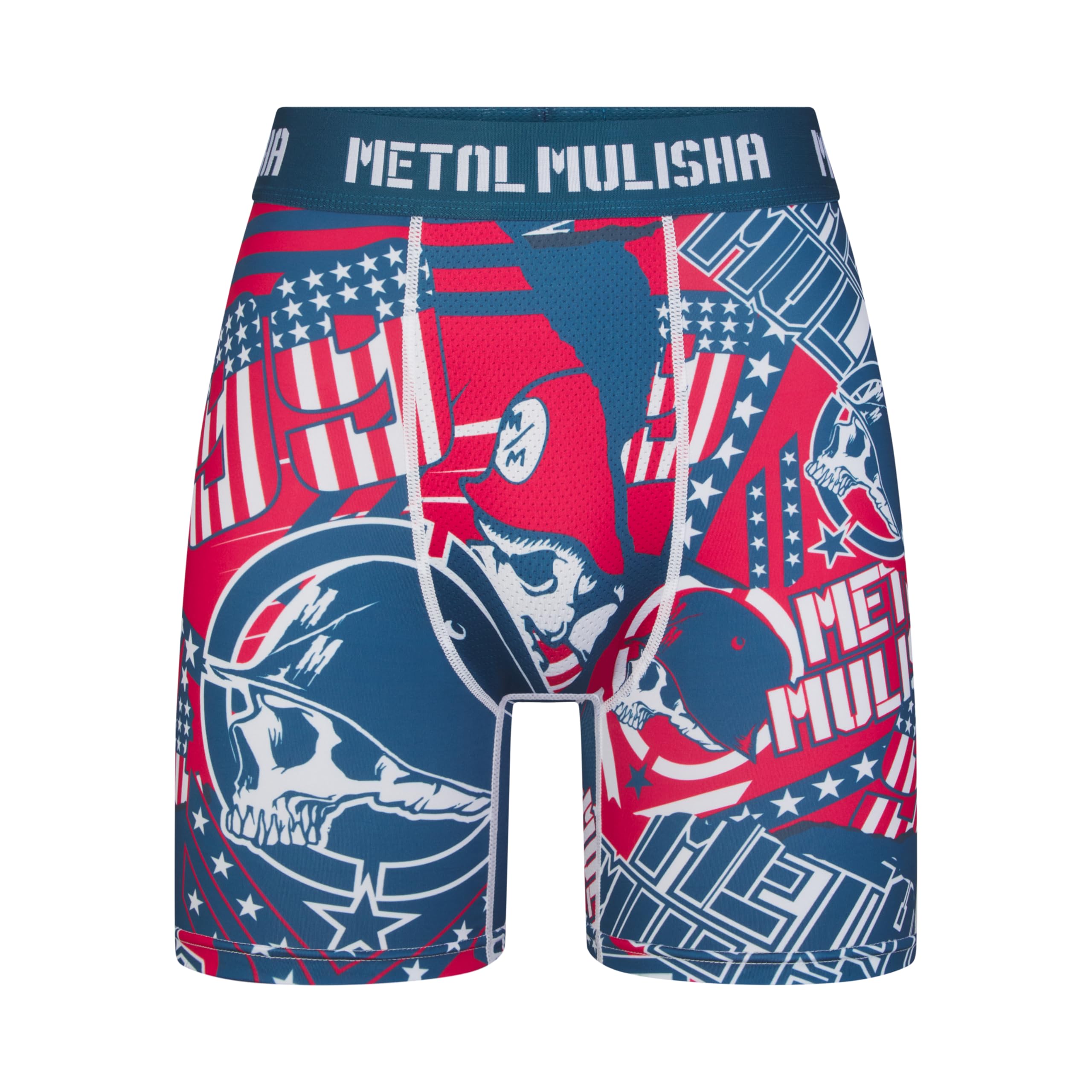 Metal Mulisha Men's Liberty Boxer Briefs Underwear, RED White Blue for ...