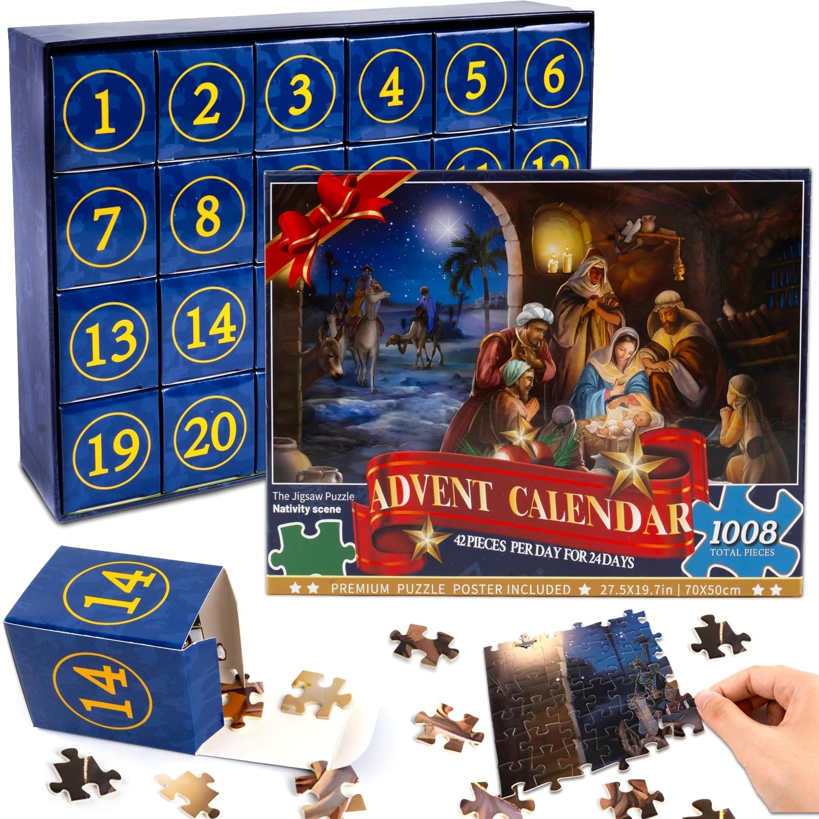 Puzzle Advent Calendar Nativity 2024-1008 Pieces Christmas Nativity ...