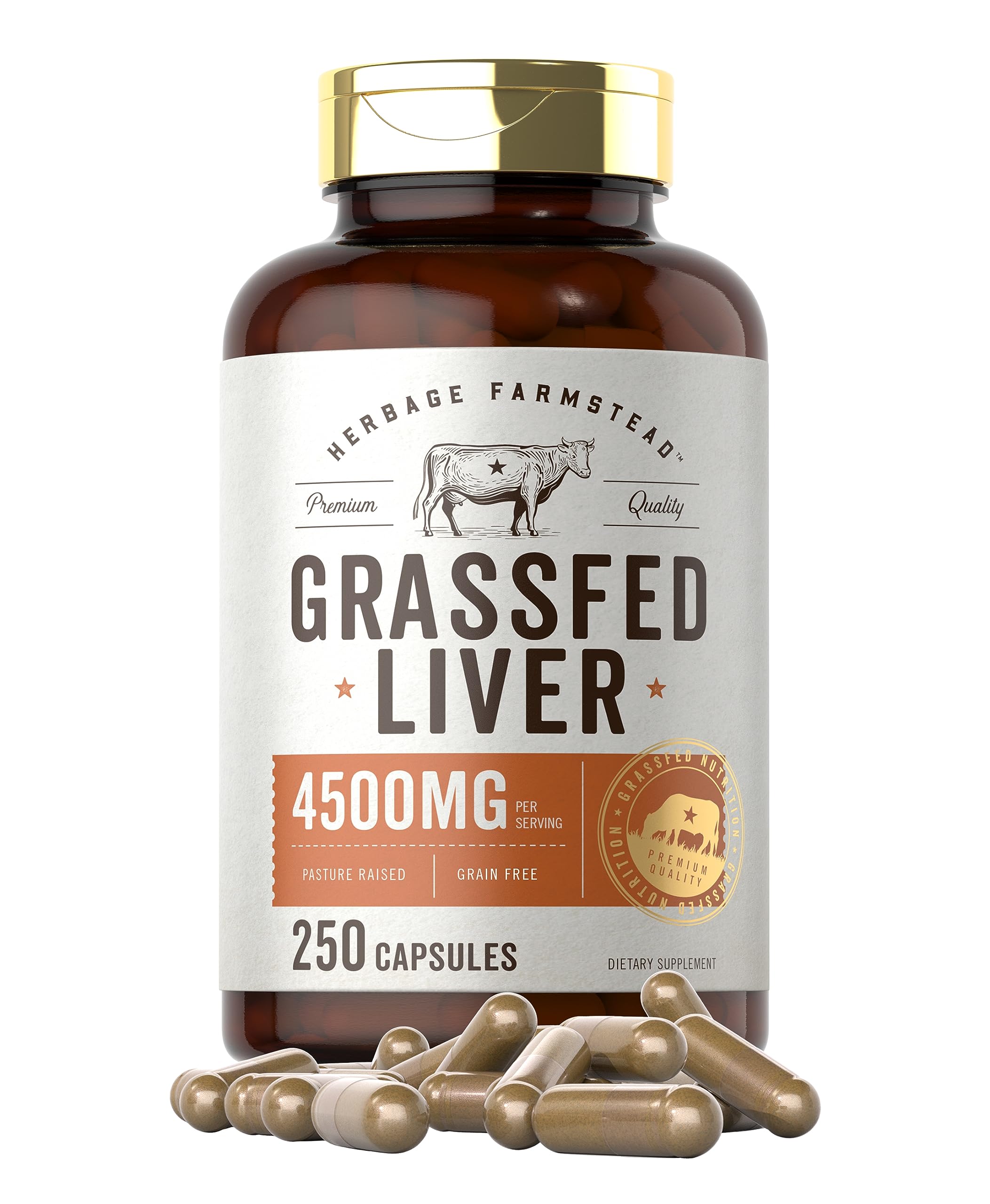 Mua Carlyle Grass Fed Beef Liver Capsules 4500mg | 250 Count ...