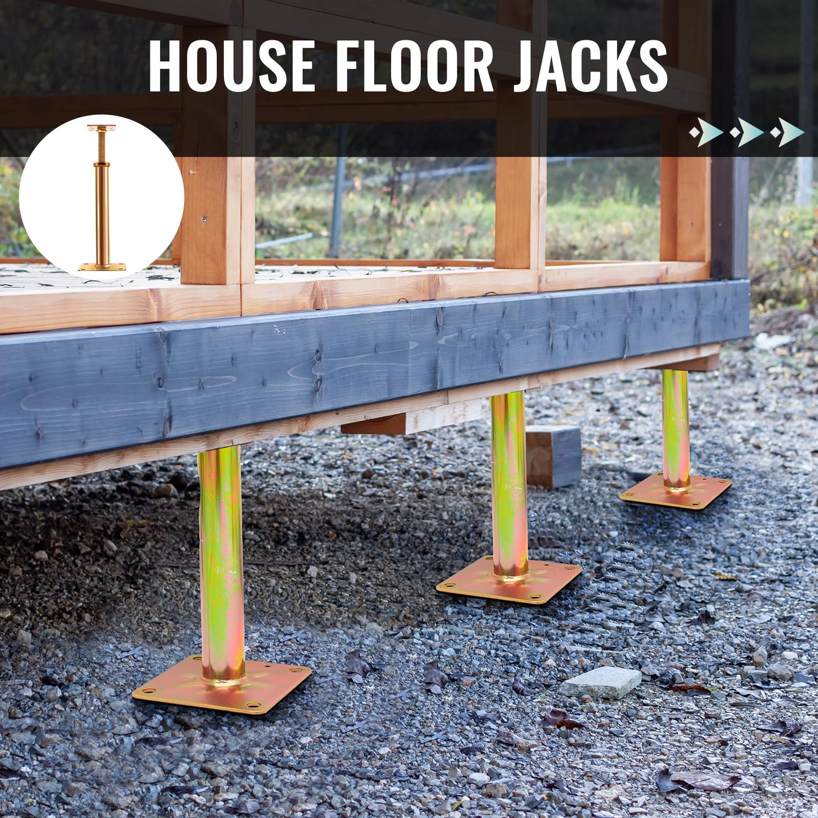 Mua Threlaco 4 Pcs Adjustable Floor Jack House Floor Jacks Post Pole ...