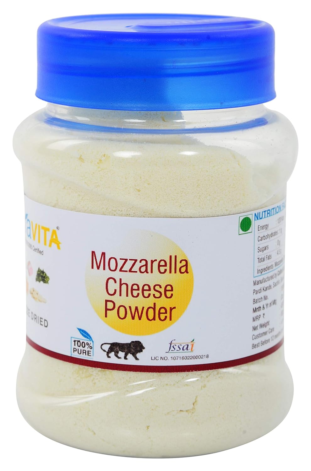 Nutra Vita Freeze Dried Mozzarella Cheese Powder 100 Grams: Amazon.in ...